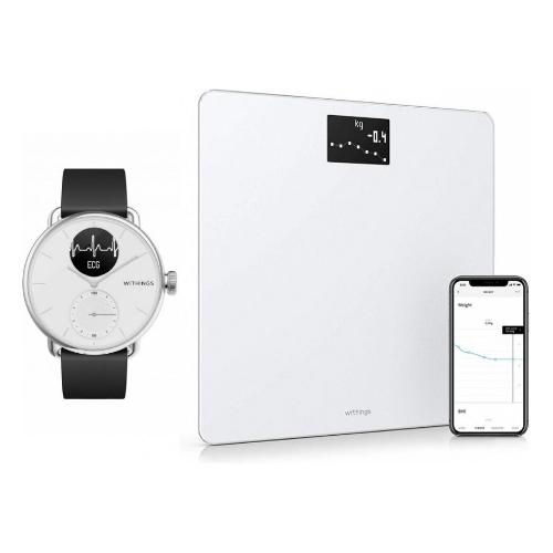 Withings Old Kit smartwatch e bilancia Scanwatch + Body White INW512 | SME